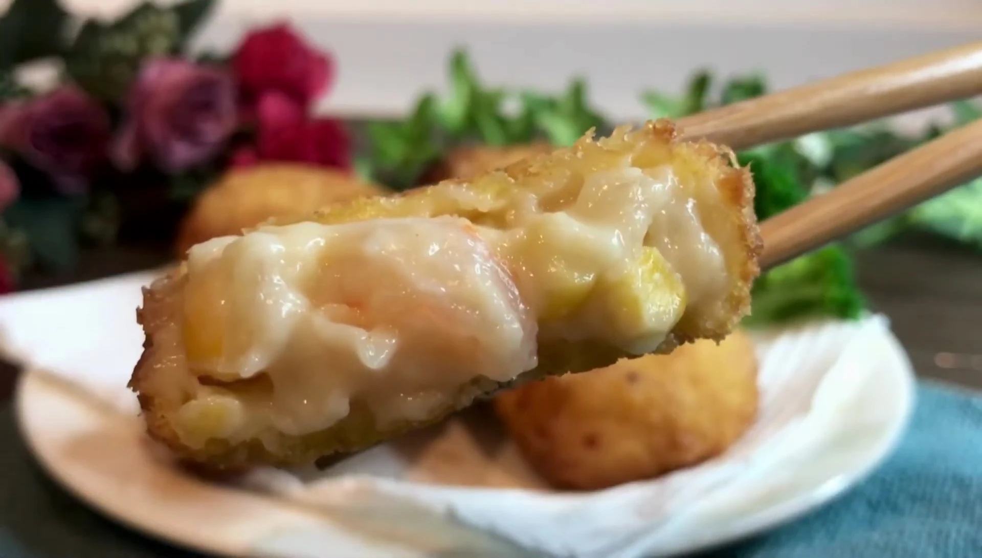 Crispy Corn & Shrimp Cream Croquettes (Korokke) Recipe
